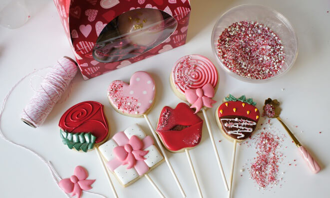 Valentine's Cookie Pops - Borderlands Bakery
