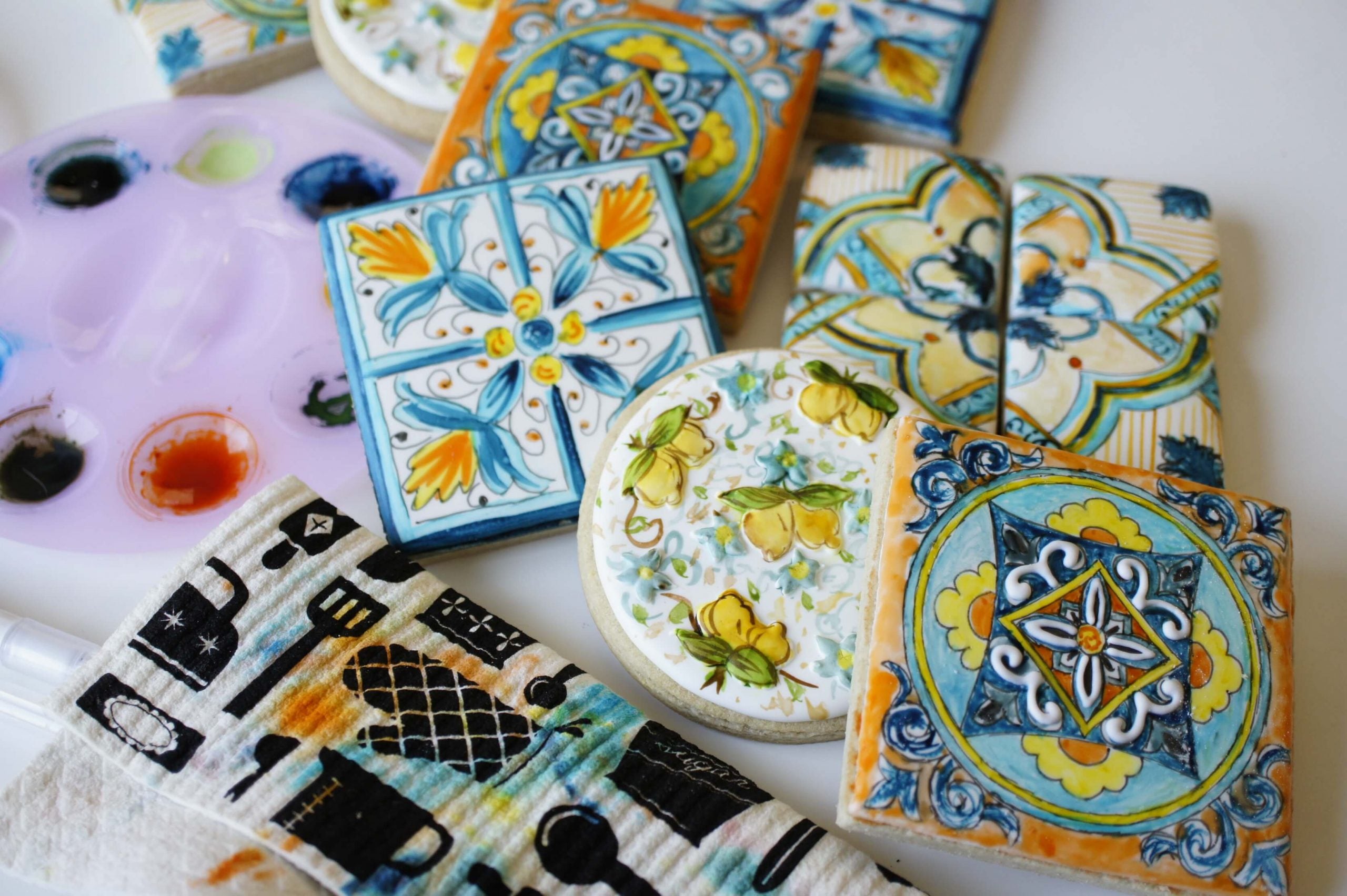 Painted Cookie Tiles - Borderlands Bakery